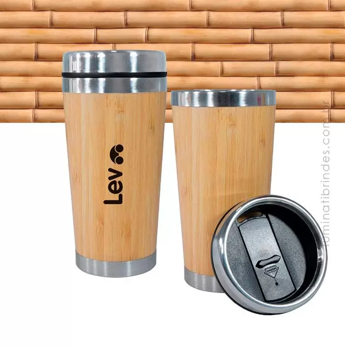Copo Térmico Bamboo Inox 500ml